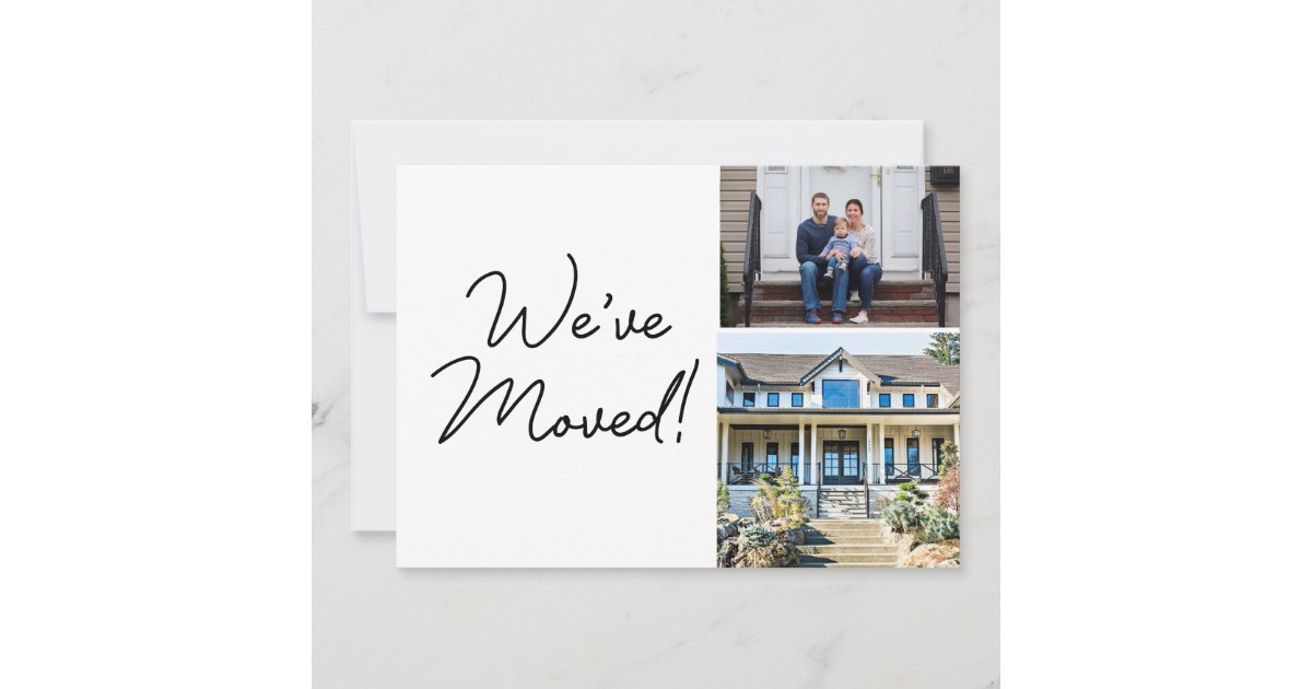 Custom Photos We've moved Script New Home Address Announcement | Zazzle