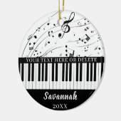 Custom Piano Keyboard Music Notes Personalized Ceramic Ornament | Zazzle