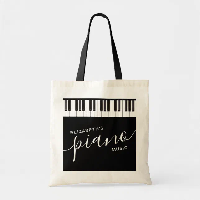 Custom Piano Keyboard Personalized Music Tote Bag | Zazzle