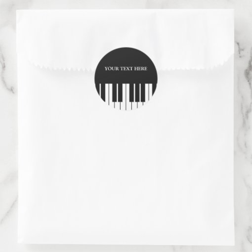 Custom piano keys round stickers for pianist | Zazzle