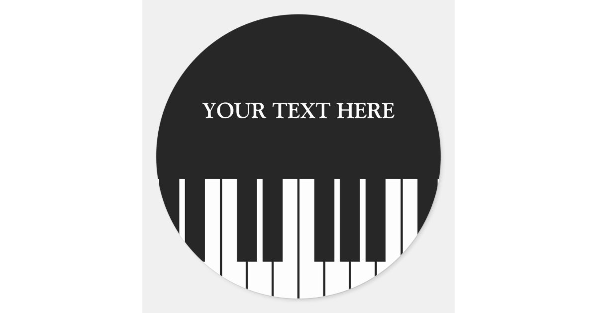 Custom piano keys round stickers for pianist | Zazzle