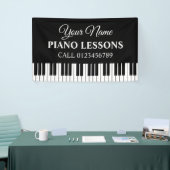 Custom piano lessons banner sign for music teacher | Zazzle