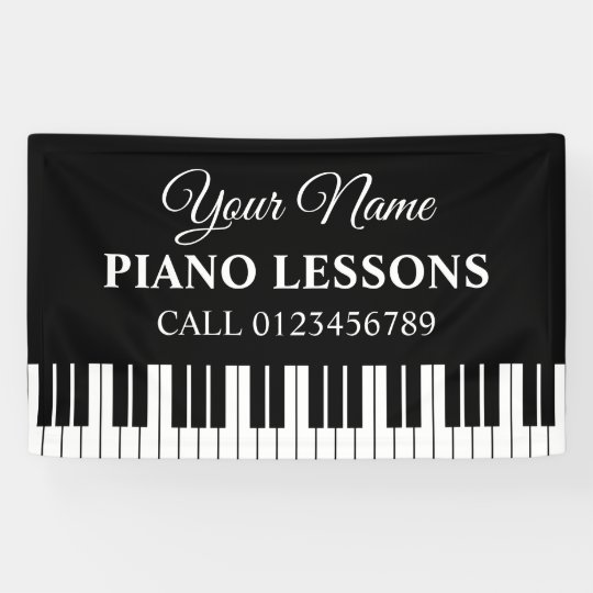 Custom piano lessons banner sign for music teacher | Zazzle.com
