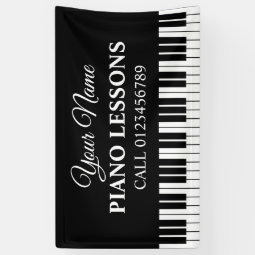 Custom piano lessons banner sign for music teacher | Zazzle