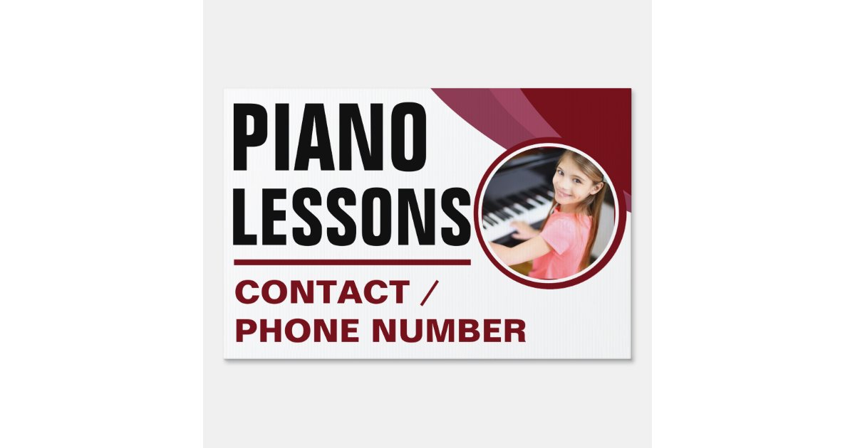 Custom Piano Lessons Yard Sign | Zazzle