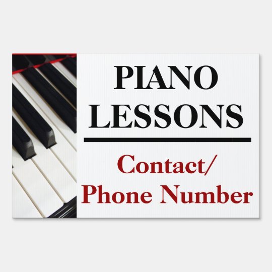Custom Piano Lessons Yard Sign Ad | Zazzle.com