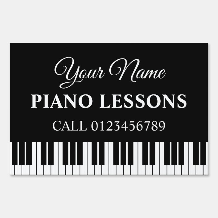 Custom piano lessons yard sign for music teacher | Zazzle.com