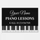 Custom piano lessons yard sign for music teacher | Zazzle