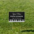 Custom piano lessons yard sign for music teacher | Zazzle
