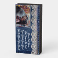 Custom Pic/Text Blue Jeans Denim Vintage Lace Wooden Box Sign | Zazzle