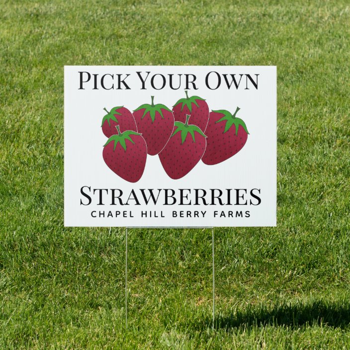 Custom Pick Your Own Strawberry Farm Sign | Zazzle.com