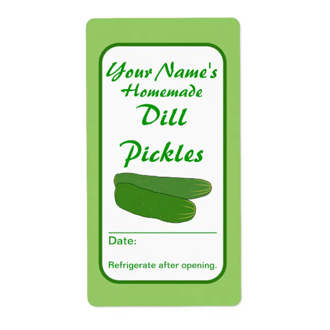 Custom Pickle Jar Labels Add Your Name | Zazzle