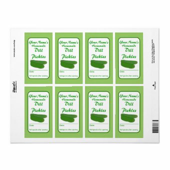 Custom Pickle Jar Labels Add Your Name | Zazzle