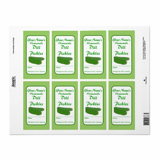 Custom Pickle Jar Labels Add Your Name | Zazzle