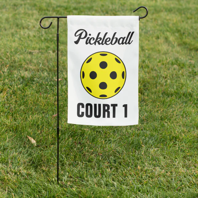 Custom pickleball court garden flag sign | Zazzle