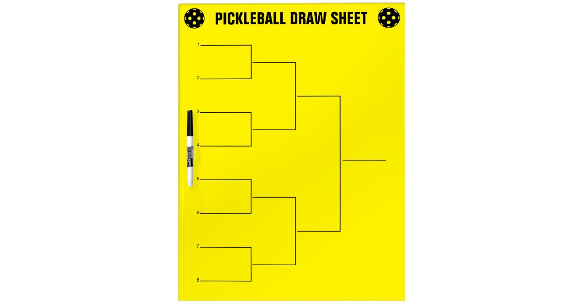 Custom pickleball tournament draw sheet template | Zazzle