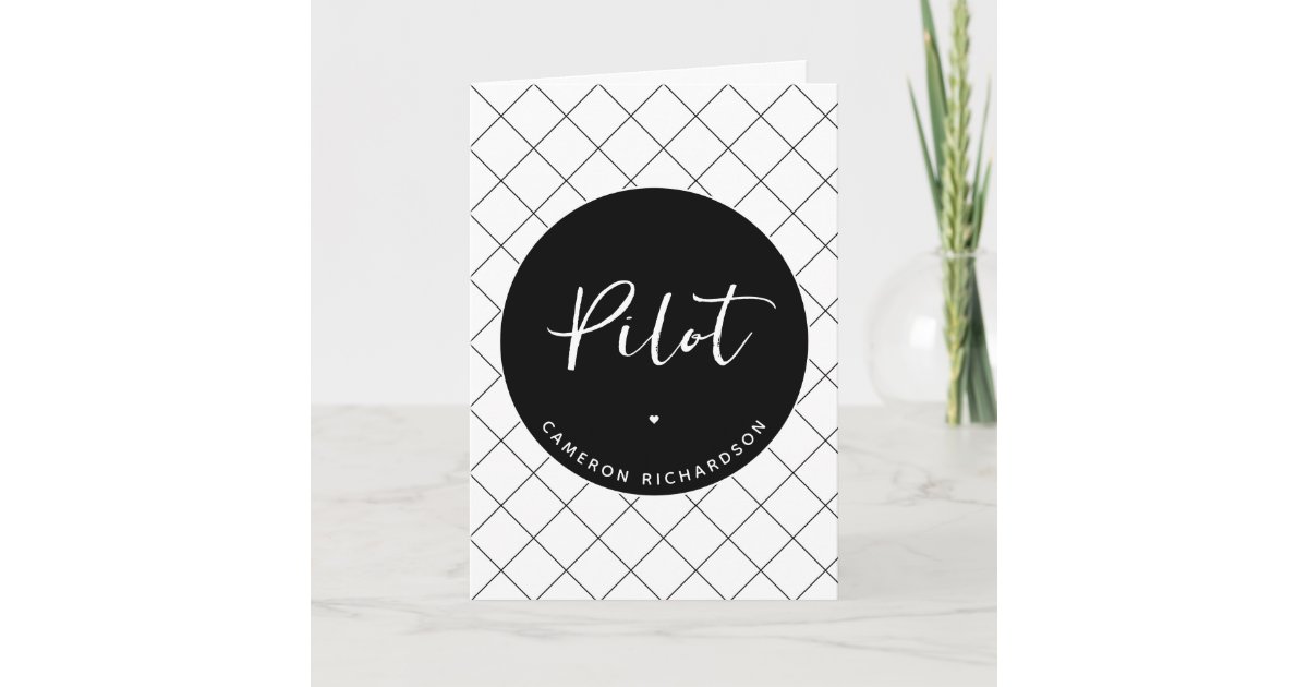 Custom Pilot Aviation School Graduation Elegant Card | Zazzle