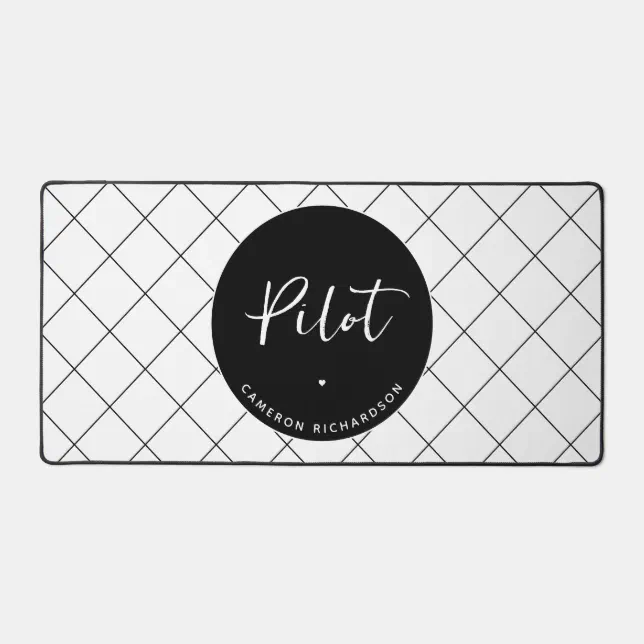 Custom Pilot Aviation School Graduation Elegant Desk Mat | Zazzle