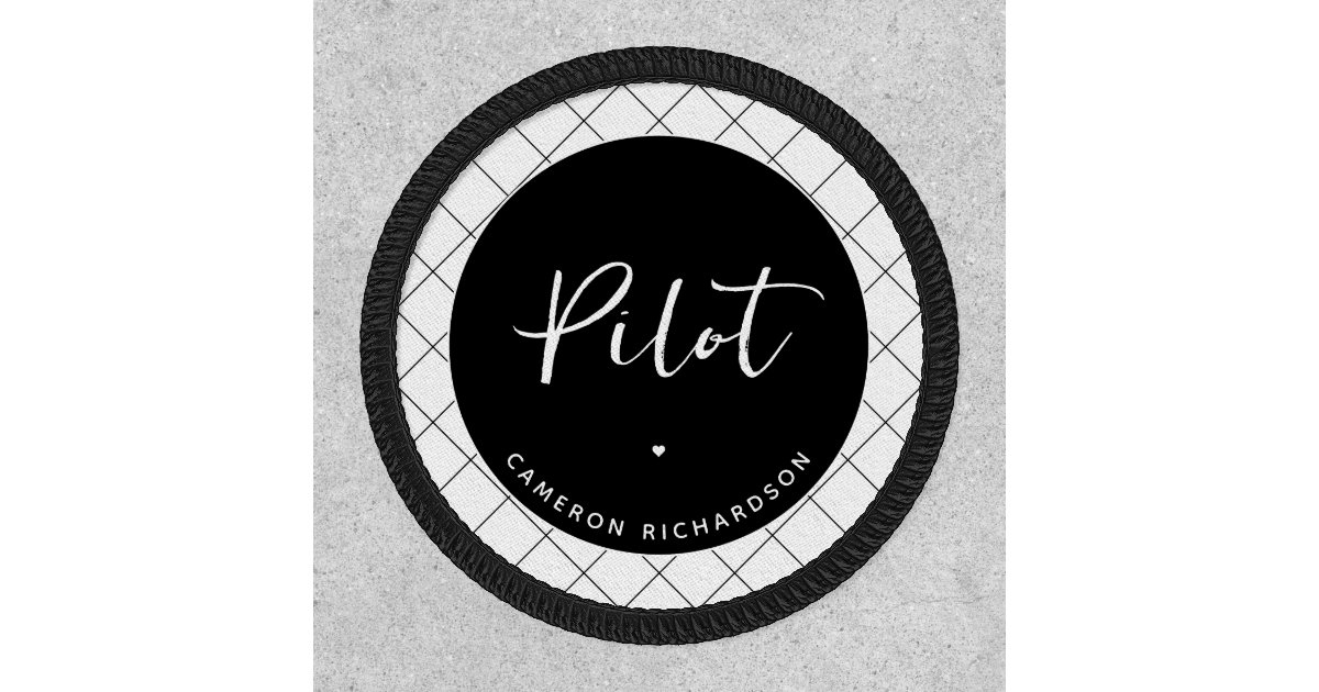 Custom Pilot Aviation School Graduation Elegant Patch | Zazzle