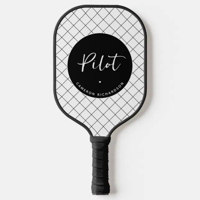 Custom Pilot Aviation School Graduation Elegant Pickleball Paddle | Zazzle