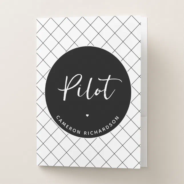 Custom Pilot Aviation School Graduation Elegant Pocket Folder | Zazzle