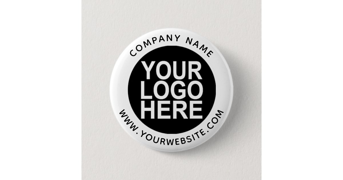 Custom Pin back Button with Business Logo | Zazzle