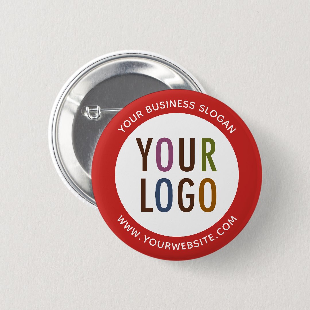 Custom Pinback Button with Company Logo No Minimum | Zazzle