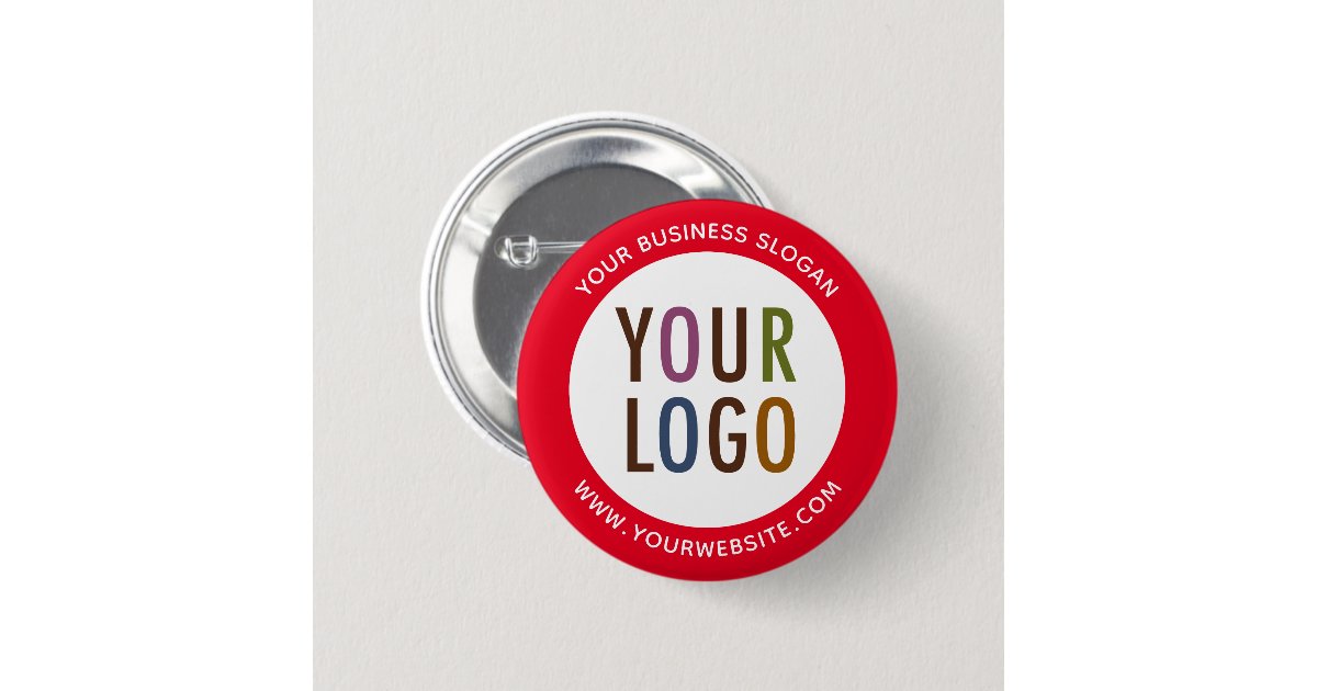 Custom Pinback Button with Company Logo No Minimum | Zazzle