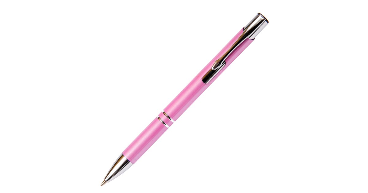 Custom Pink Aluminum Promotional Ball Point Pen | Zazzle