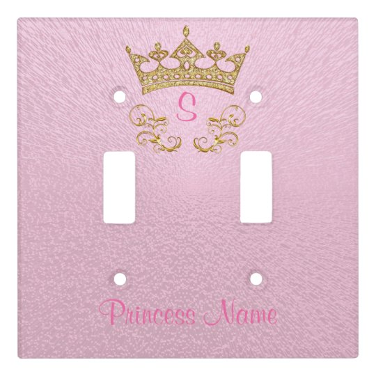 custom Pink and Gold Princess Light Switch Cover | Zazzle.com