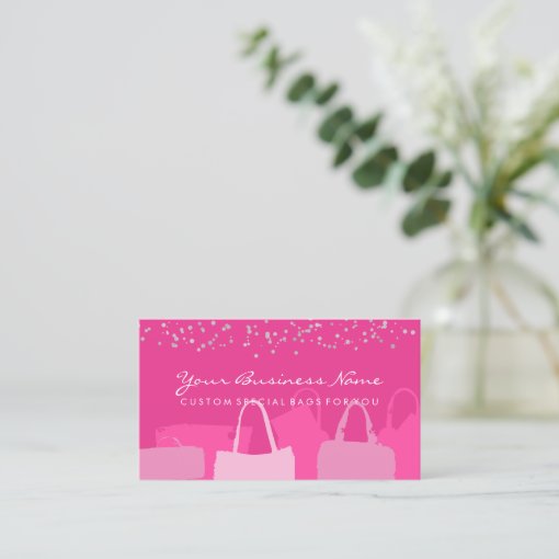Custom Pink Bags Business Card | Zazzle