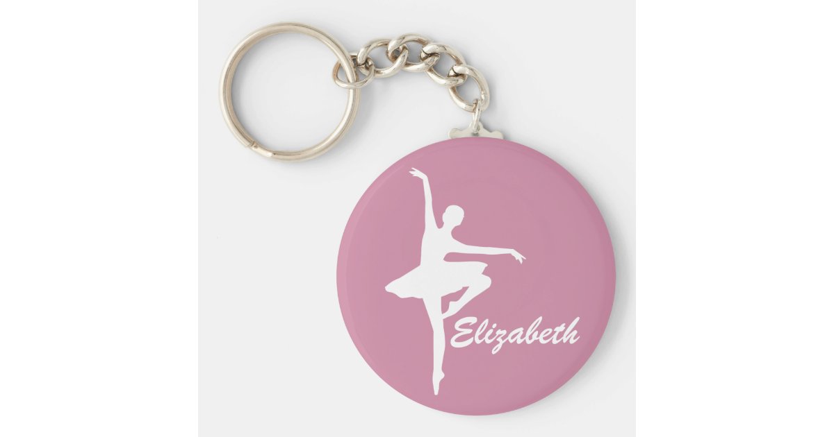 Custom Pink Ballerina Keychain | Zazzle.com