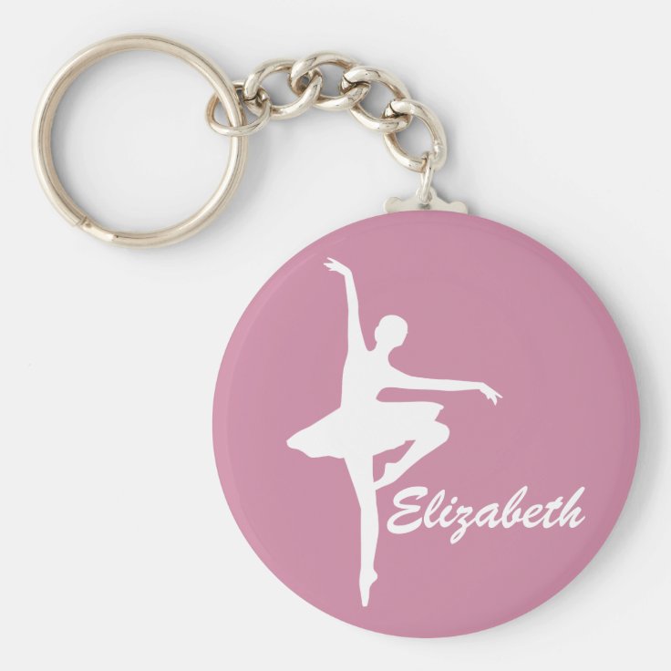 Custom Pink Ballerina Keychain | Zazzle