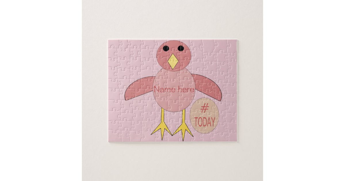 Custom Pink Birthday Girl Chick Puzzle | Zazzle