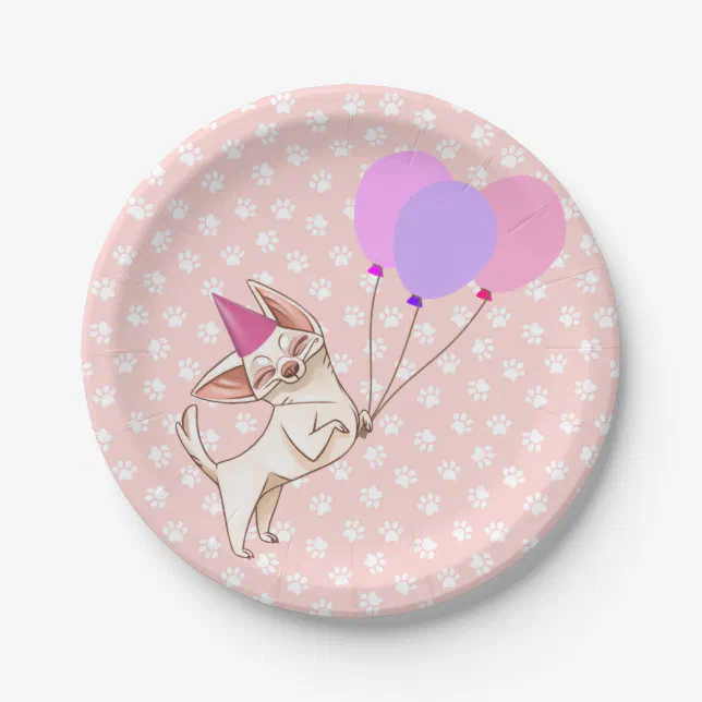 Custom Pink Chihuahua Party Plates | Zazzle