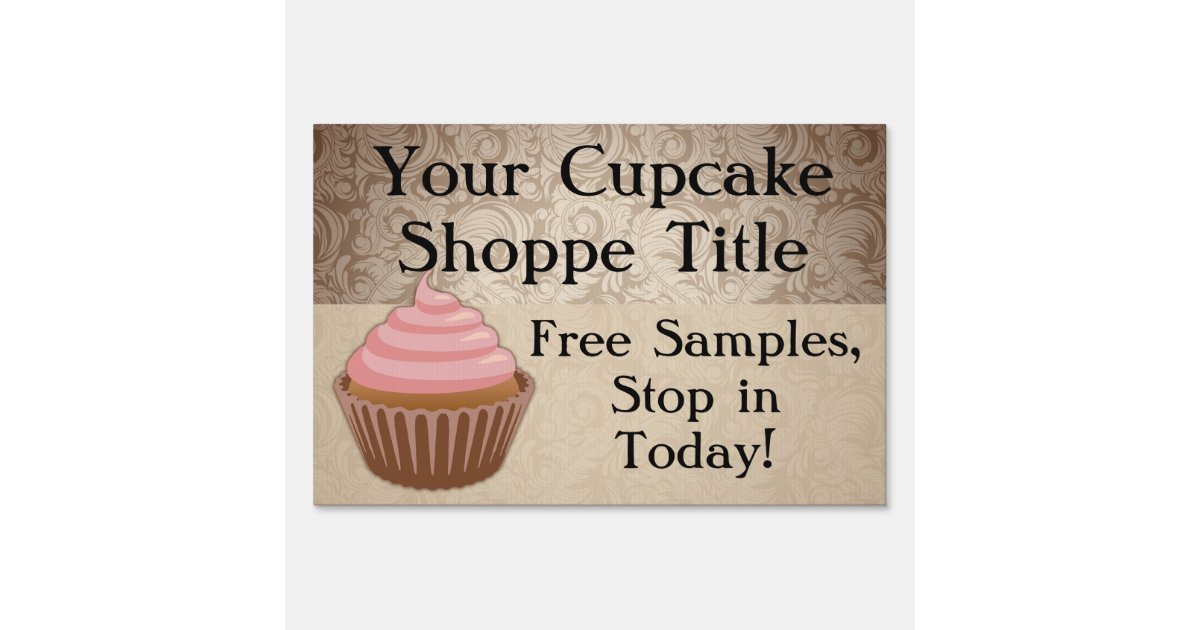 Custom Pink Cupcake Yard Sign | Zazzle