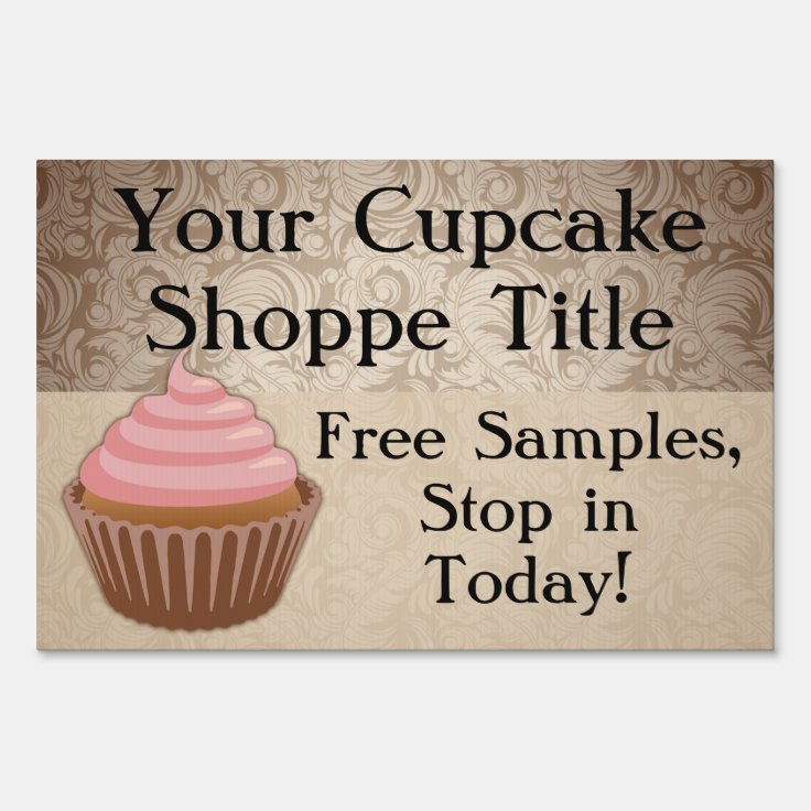 Custom Pink Cupcake Yard Sign | Zazzle