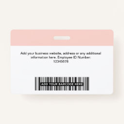 Custom Pink Employee Logo Name Photo ID Lanyard Badge | Zazzle