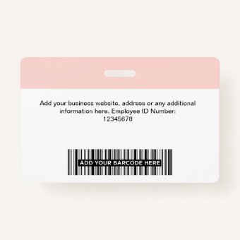 Custom Pink Employee Logo Name Photo ID Lanyard Badge | Zazzle