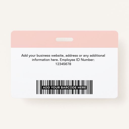 Custom Pink Employee Logo Name Photo ID Lanyard Badge | Zazzle
