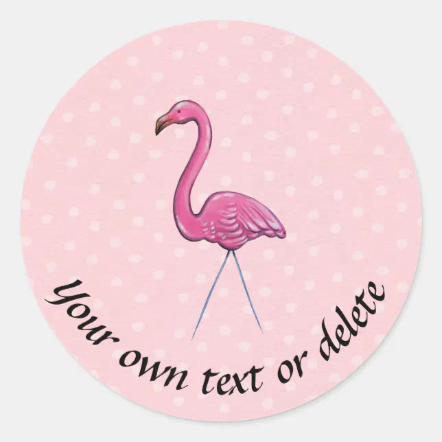 Custom pink flamingo label sticker | Zazzle