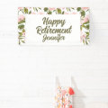 Custom Pink Floral Greenery Happy Retirement Party Banner | Zazzle
