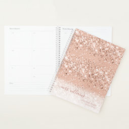 Custom Pink Glitter Teacher Classroom Planner | Zazzle