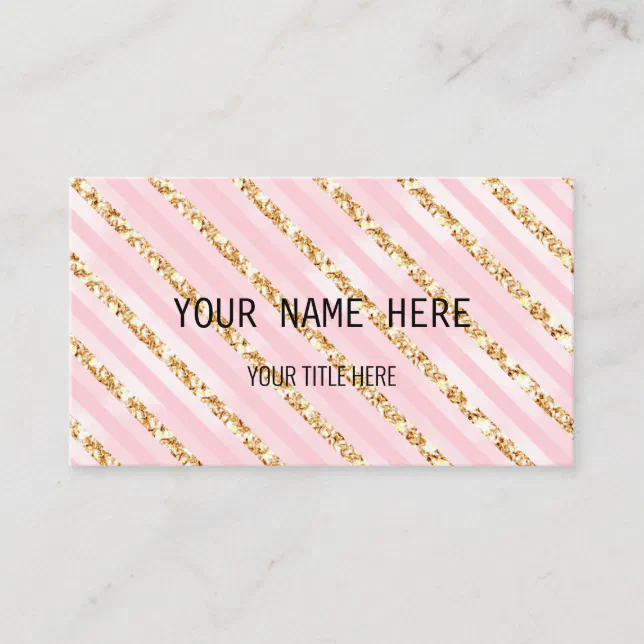 Custom Pink & Gold Business Card | Zazzle