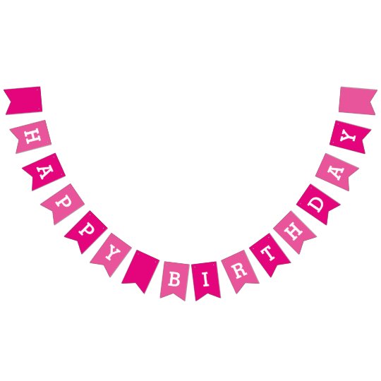 Custom Pink Happy Birthday Party Bunting Banner | Zazzle.com