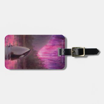 Custom Pink Orca Killer Whale Luggage Tag | Zazzle