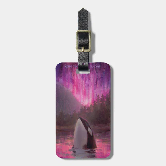 Custom Pink Orca Killer Whale Luggage Tag | Zazzle