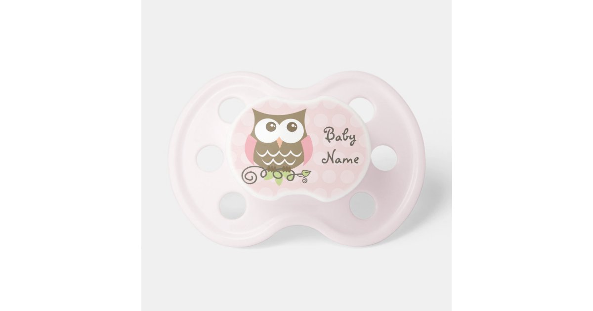 Custom Pink Owl Pacifier | Zazzle
