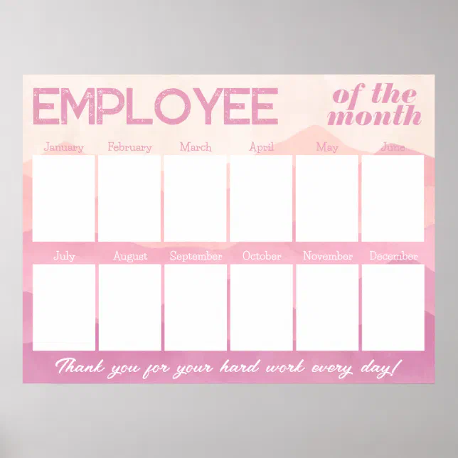 Custom Pink photo employee of the month display Poster | Zazzle