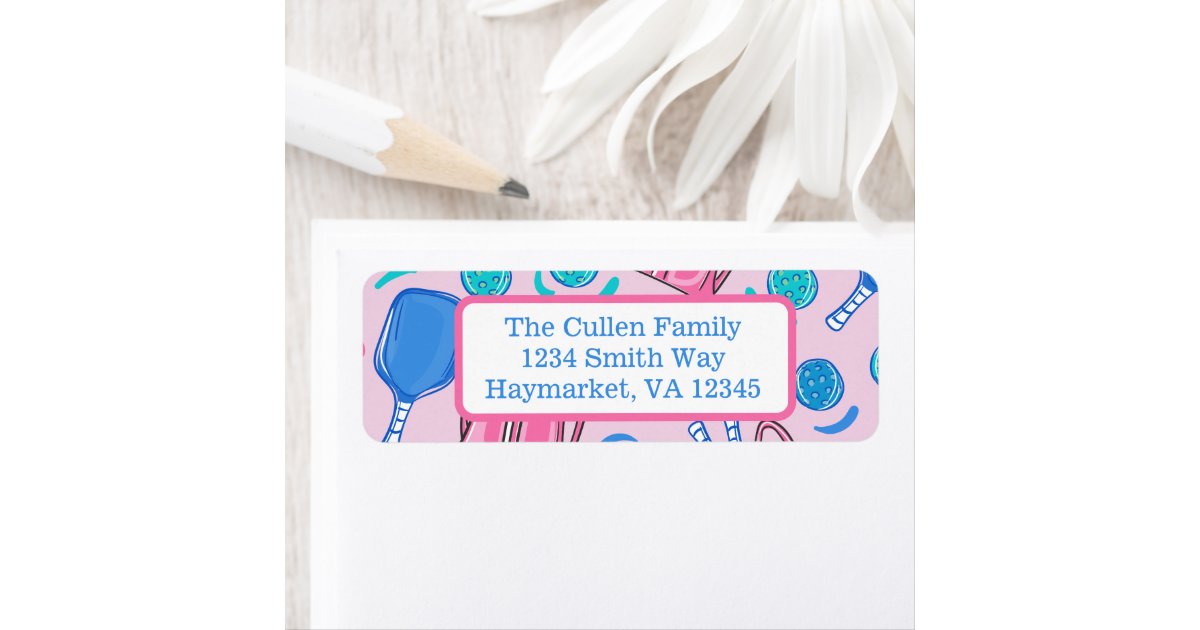 Custom Pink Pickleball Label | Zazzle